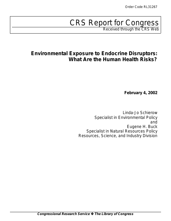 Environmental Exposure to Endocrine Disruptors: What Are the Human ...