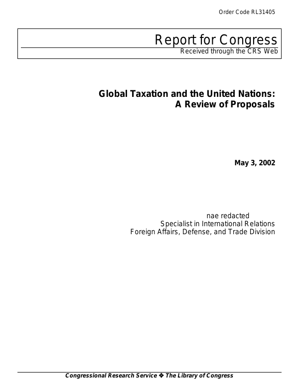 Global Taxation and the United Nations: A Review of Proposals ...