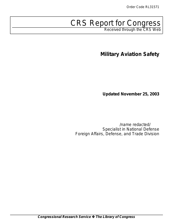 Military Aviation Safety - EveryCRSReport.com