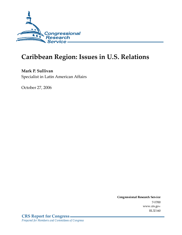 Caribbean Region: Issues in U.S. Relations - EveryCRSReport.com