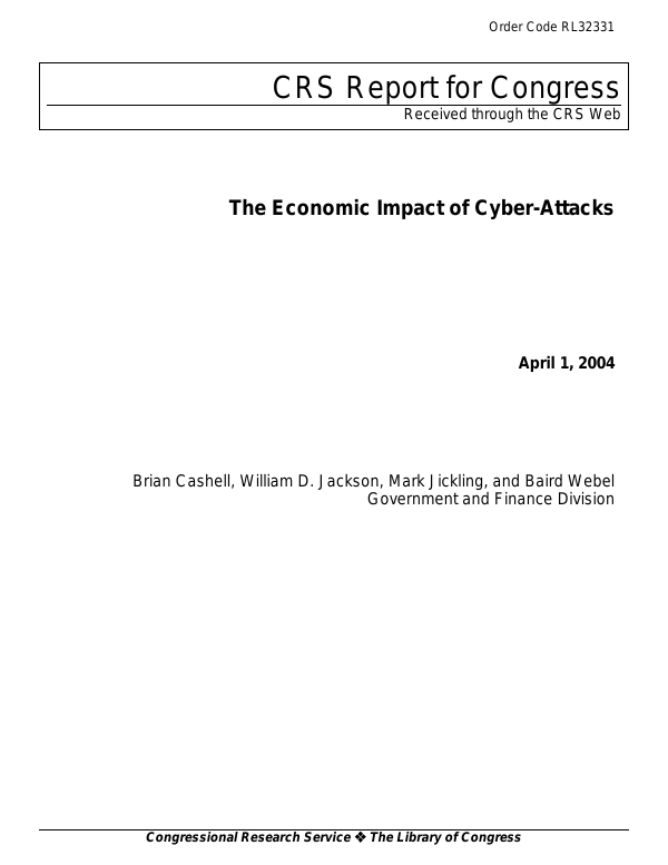The Economic Impact of Cyber-Attacks - EveryCRSReport.com