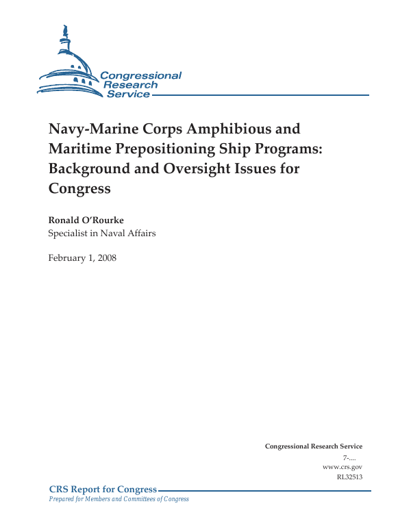 Navy-Marine Corps Amphibious and Maritime Prepositioning Ship Programs ...