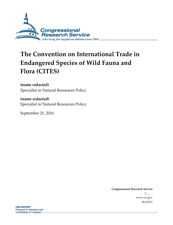 The Convention on International Trade in Endangered Species of Wild ...