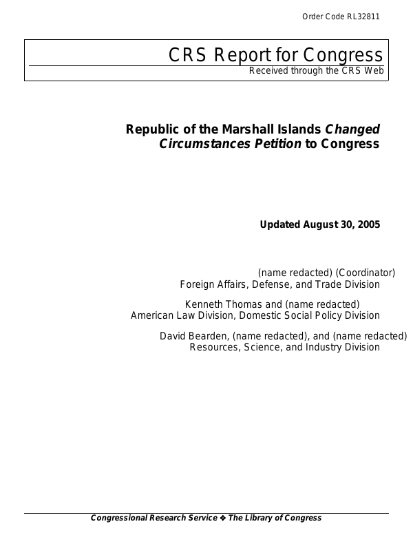 Republic of the Marshall Islands Changed Circumstances Petition to ...