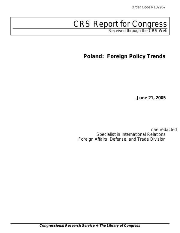 Poland: Foreign Policy Trends - EveryCRSReport.com