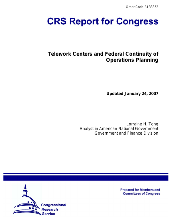 Telework Centers and Federal Continuity of Operations Planning ...