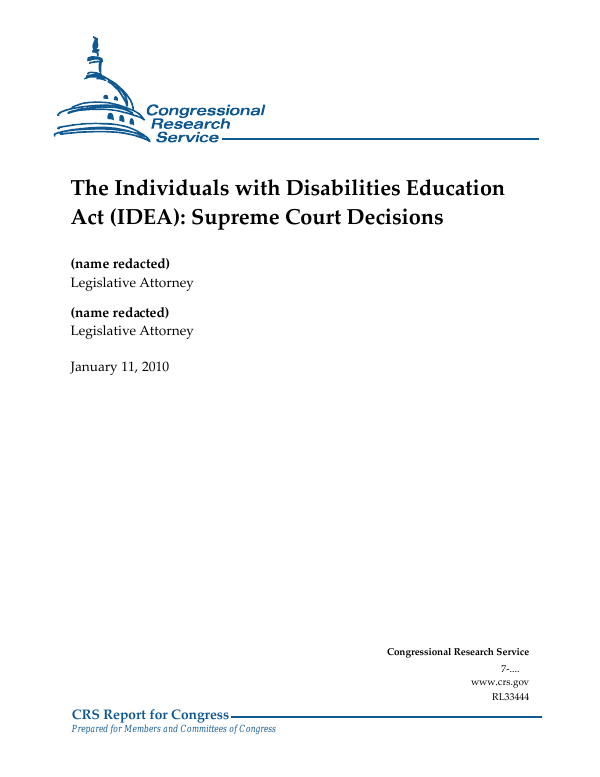 The Individuals with Disabilities Education Act (IDEA): Supreme Court ...
