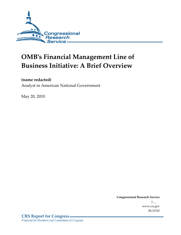 OMB’s Financial Management Line of Business Initiative: A Brief ...
