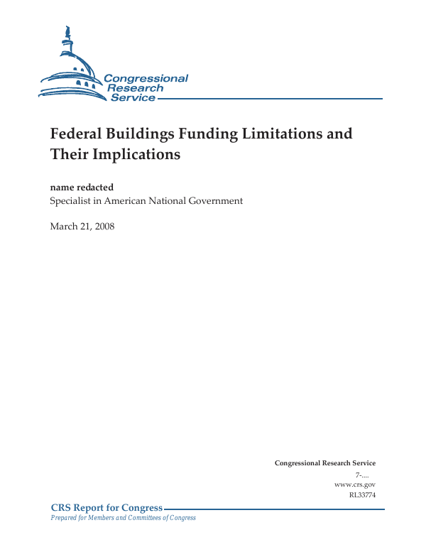 Federal Buildings Funding Limitations and Their Implications ...