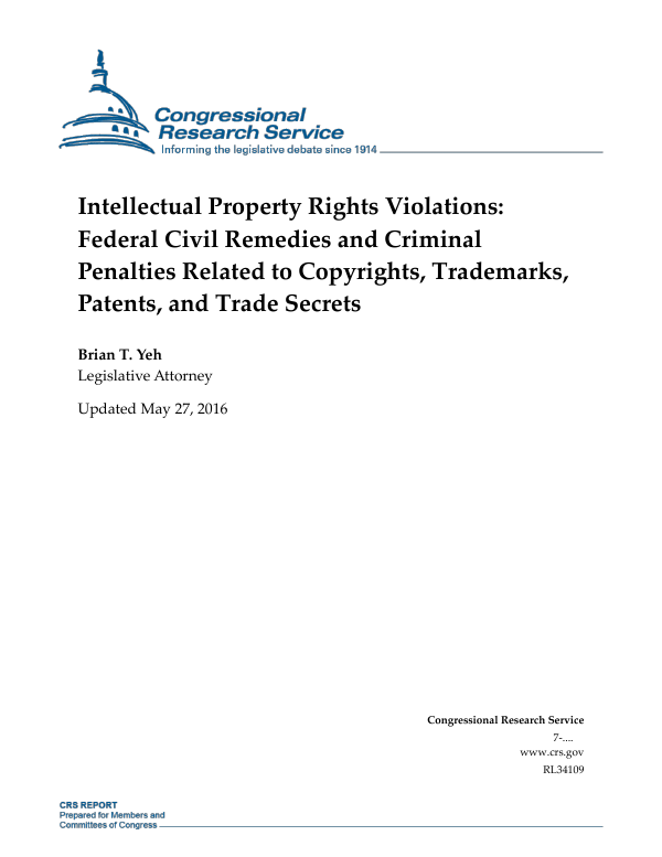 Intellectual Property Rights Violations: Federal Civil Remedies and ...