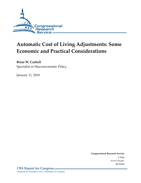 Automatic Cost of Living Adjustments: Some Economic and Practical ...