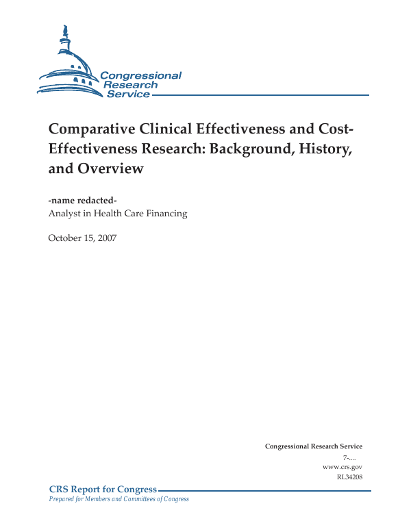 Comparative Clinical Effectiveness and Cost-Effectiveness Research ...