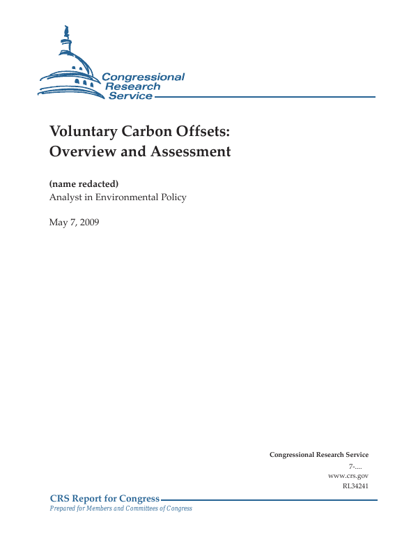 Voluntary Carbon Offsets: Overview and Assessment - EveryCRSReport.com