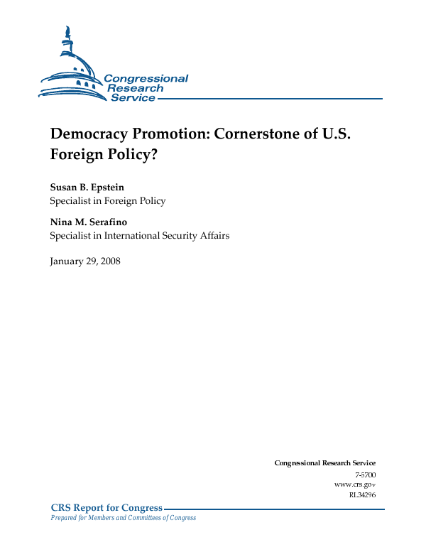 Democracy Promotion: Cornerstone of U.S. Foreign Policy ...