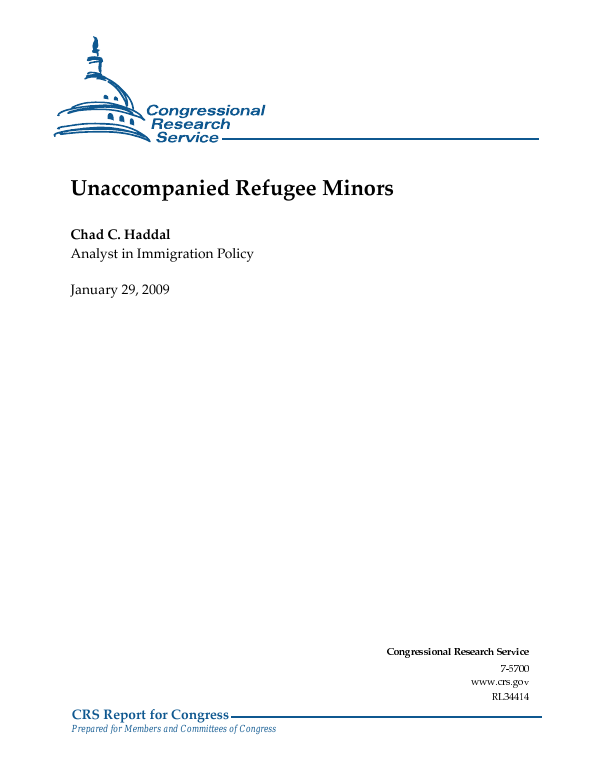 Unaccompanied Refugee Minors - EveryCRSReport.com