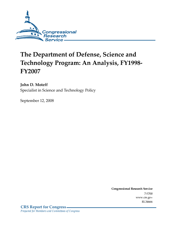 The Department of Defense, Science and Technology Program: An Analysis ...
