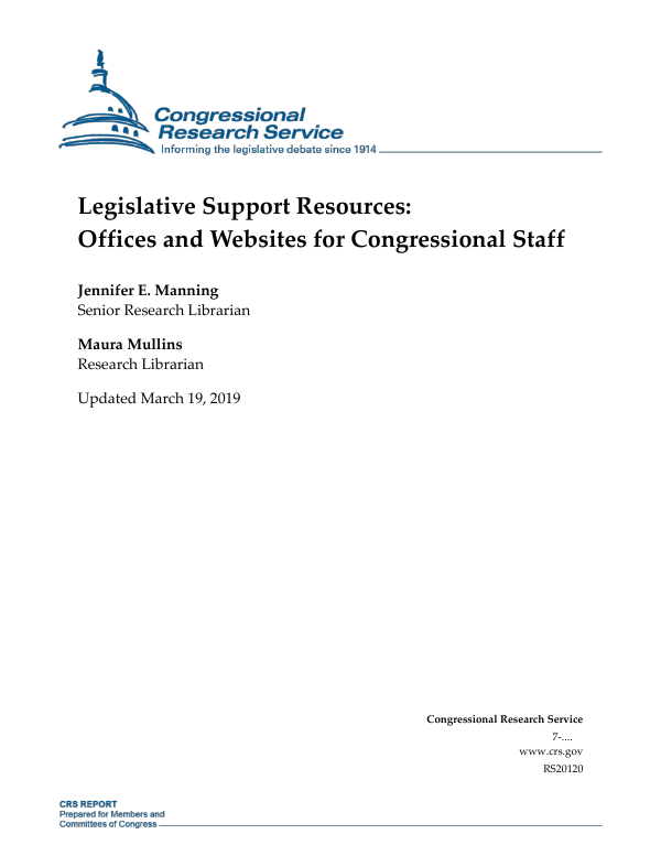 Legislative Support Resources: Offices and Websites for Congressional ...