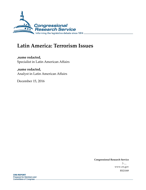 Latin America: Terrorism Issues - EveryCRSReport.com