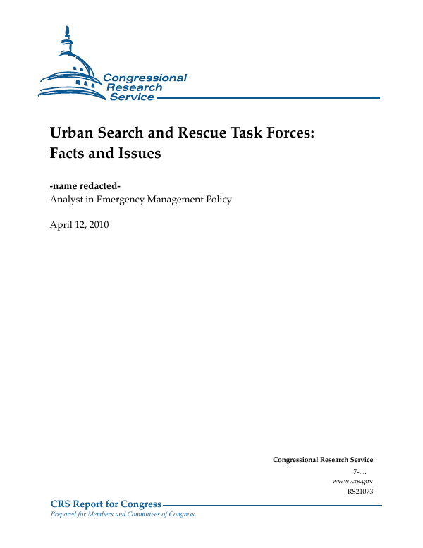 Urban Search and Rescue Task Forces: Facts and Issues - EveryCRSReport.com