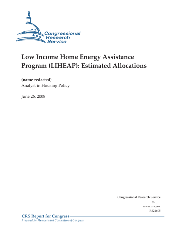 Low Income Home Energy Assistance Program (LIHEAP): Estimated ...