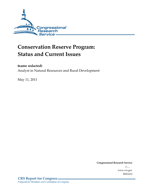 Conservation Reserve Program: Status and Current Issues ...