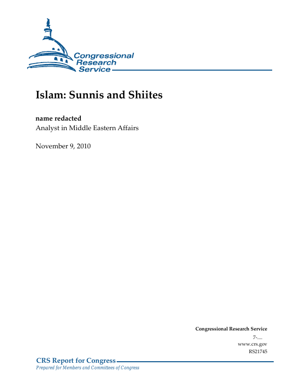 Islam: Sunnis and Shiites - EveryCRSReport.com