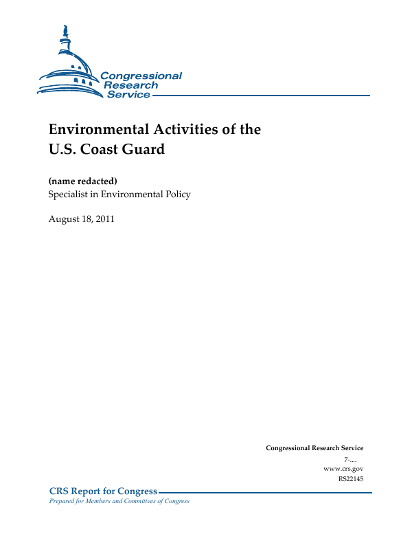 Environmental Activities of the U.S. Coast Guard - EveryCRSReport.com