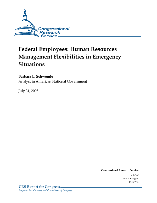 Federal Employees: Human Resources Management Flexibilities in ...