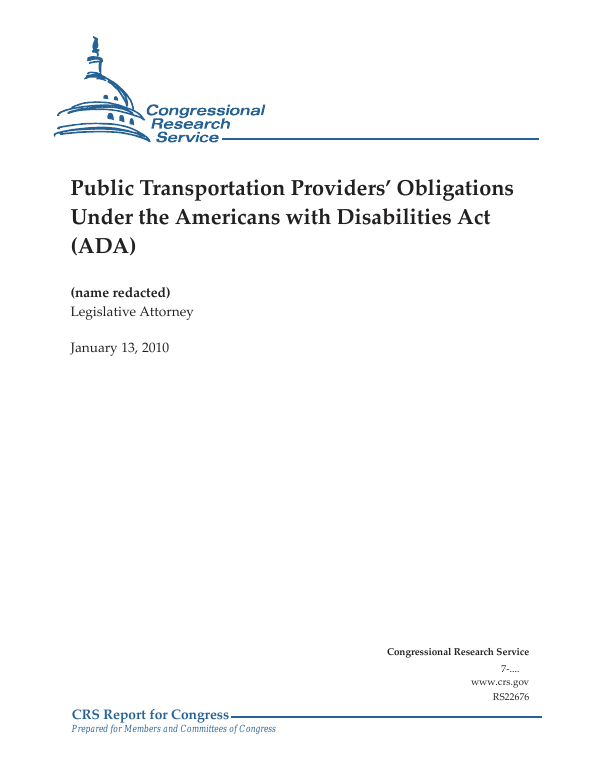 Public Transportation Providers’ Obligations Under the Americans with ...