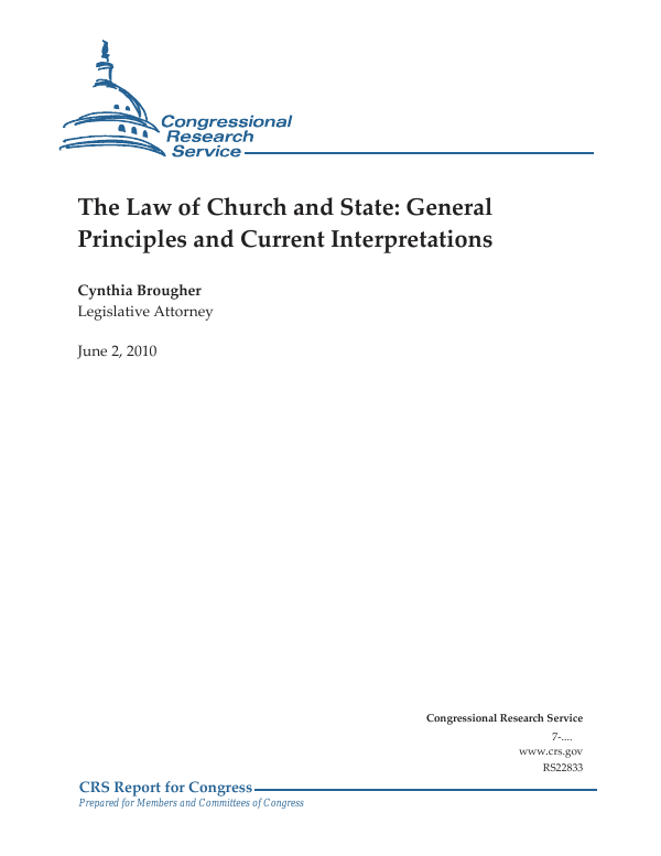 The Law of Church and State: General Principles and Current ...