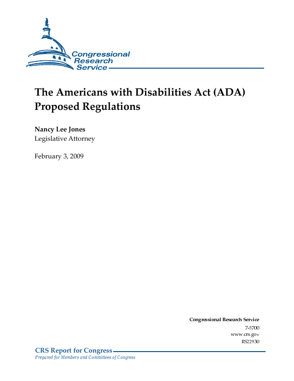 The Americans with Disabilities Act (ADA) Proposed Regulations ...