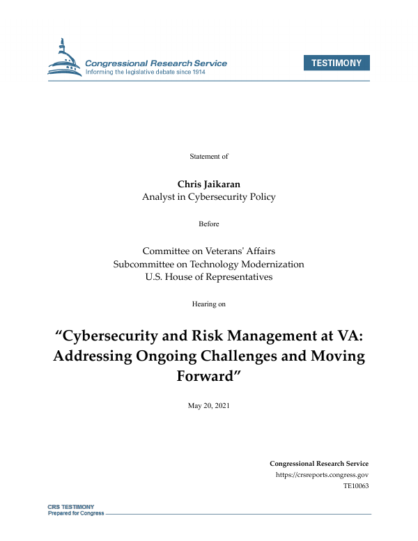 Cybersecurity and Risk Management at VA: Addressing Ongoing Challenges ...