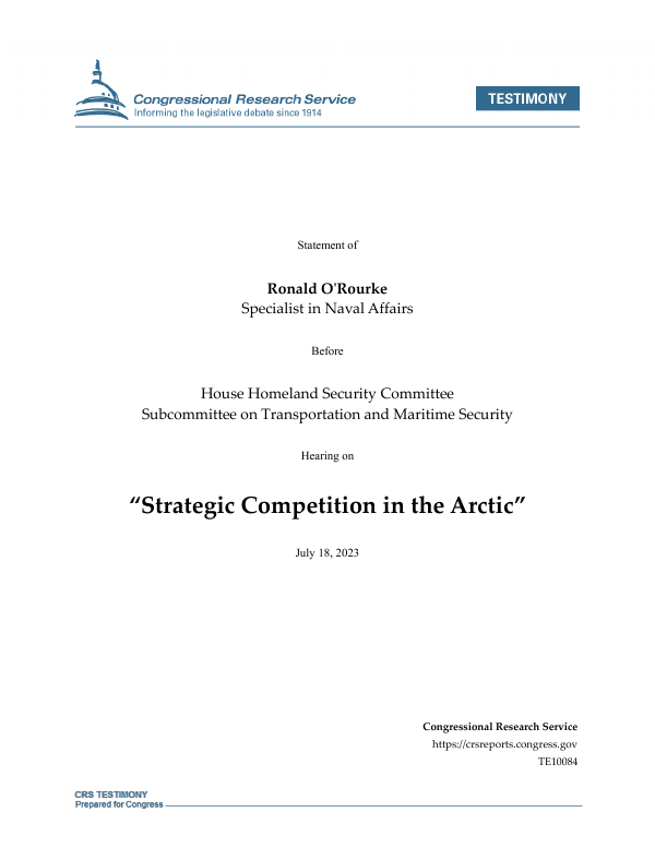 Strategic Competition in the Arctic - EveryCRSReport.com
