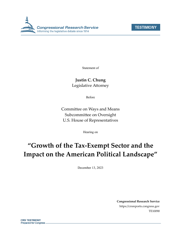 Growth of the Tax-Exempt Sector and the Impact on the American ...