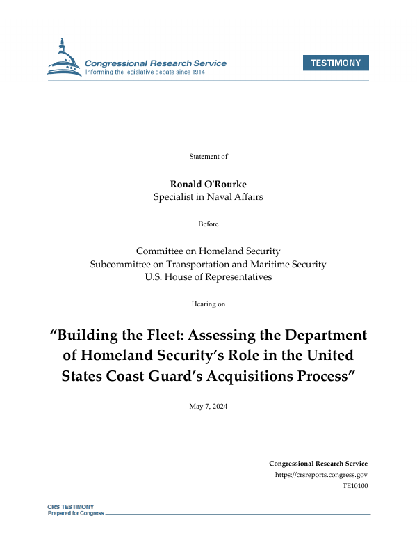 Building the Fleet: Assessing the Department of Homeland Security’s ...