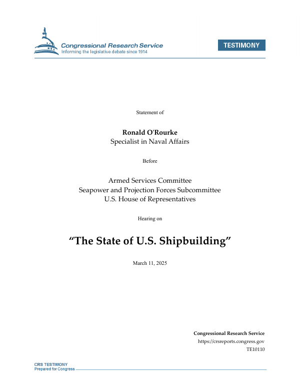 The State of U.S. Shipbuilding - EveryCRSReport.com