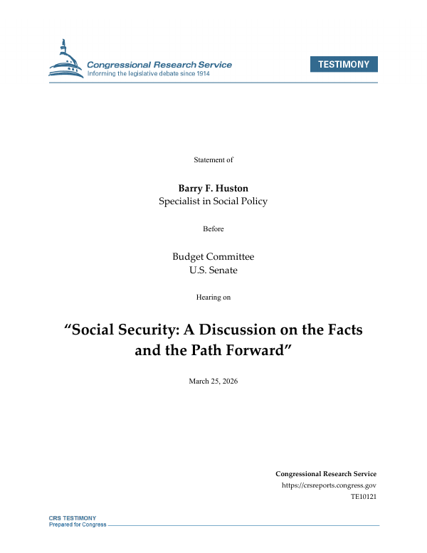 Social Security: A Discussion on the Facts and the Path Forward ...