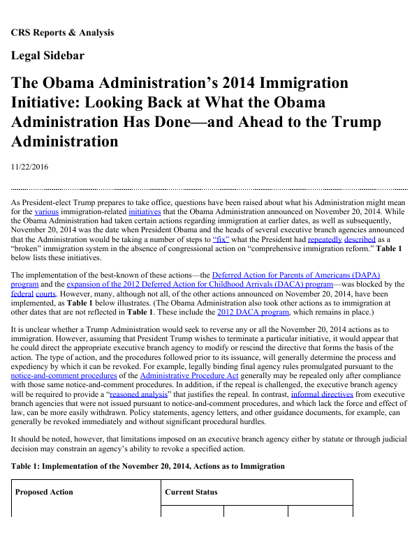 The Obama Administration's 2014 Immigration Initiative: Looking Back at ...